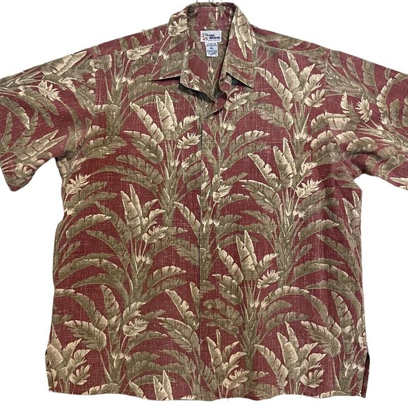 reyn spooner | Shirts | Reyn Spooner Red And Tan Mens Short Sleeve Reverse Print Hawaiian Shirt ...